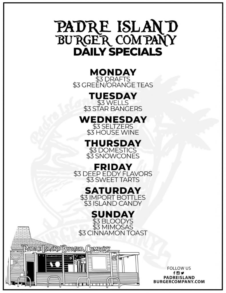 Padre Island Burger Company Restaurant and Bar near the Beach